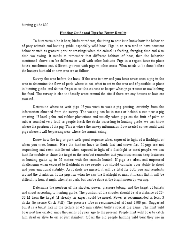 Beginner's Guide to Hunting Wild Boar | PDF | Hunting | Wild Boar