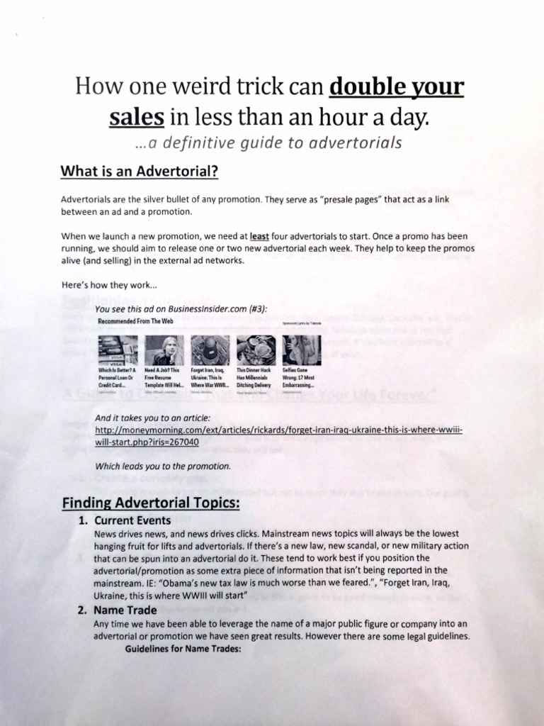 How To Write Advertorials That Sell | PDF