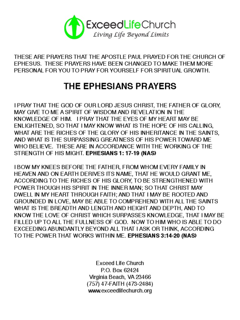 Ephesians Prayer | PDF