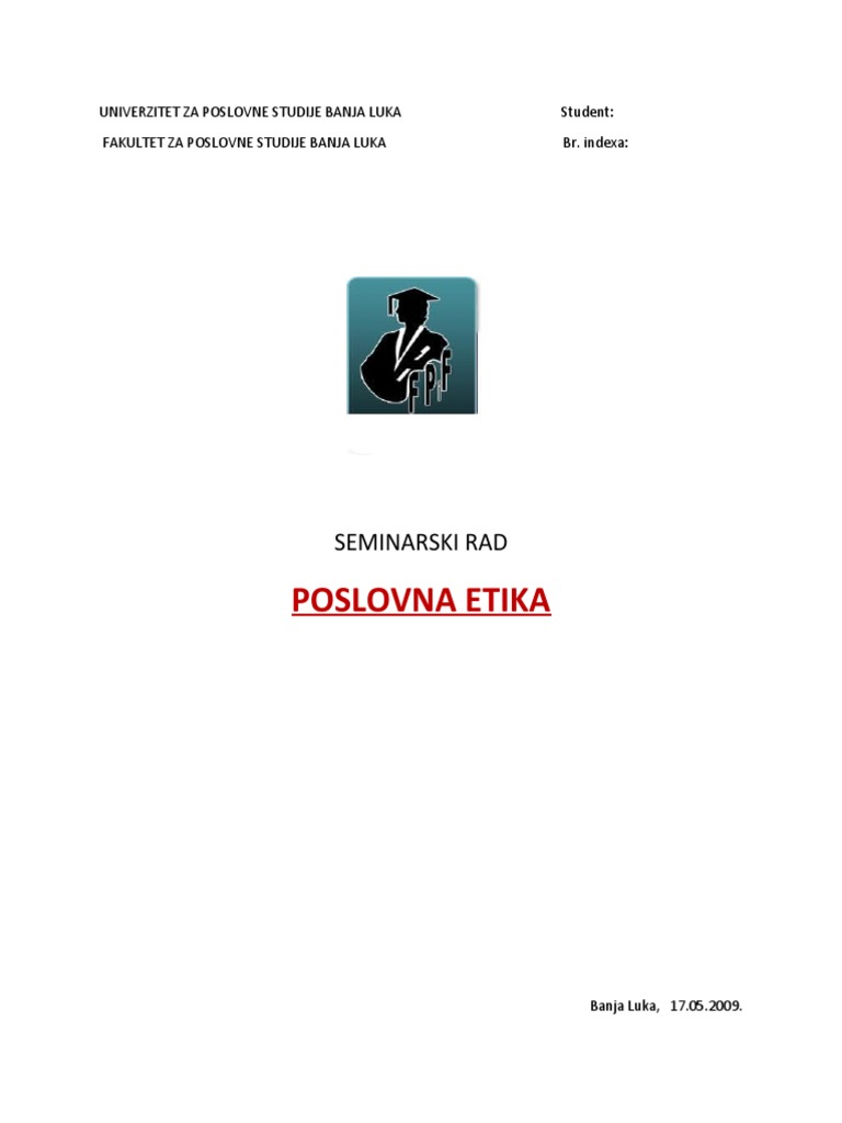 Seminarski Poslovna Etika | PDF