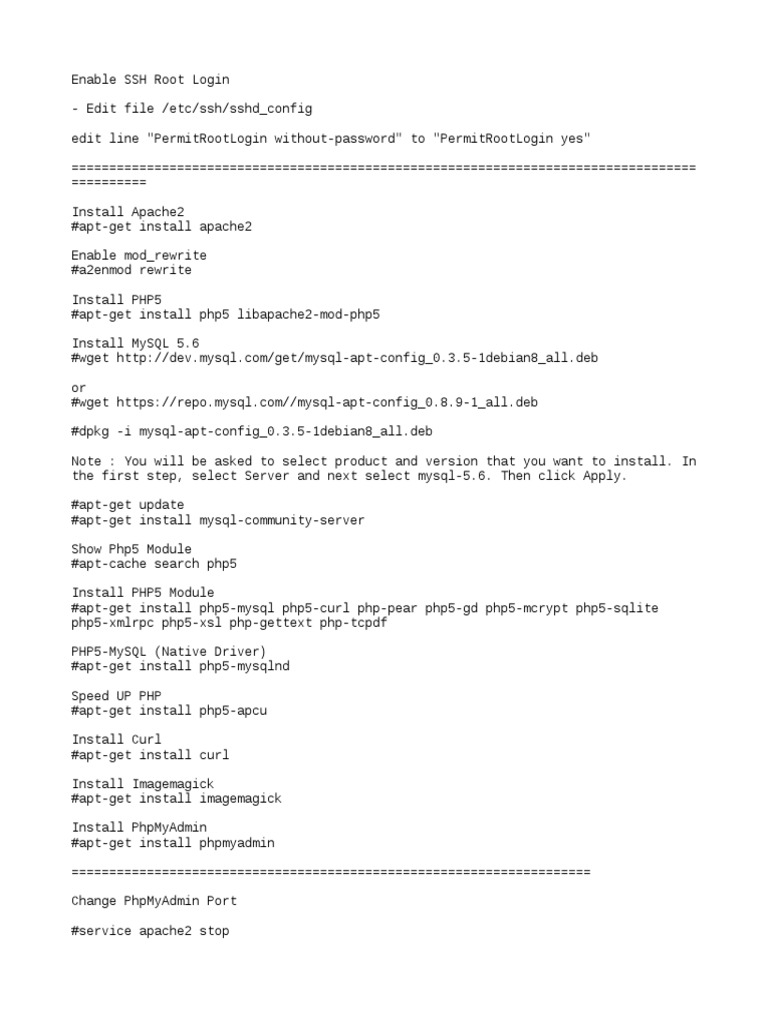 Install Apache Php5 Mysql56 Debian 83 Pdf Computers 2900