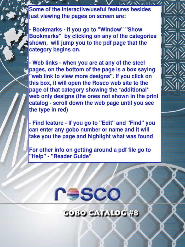 Rosco Gobo Catalog8 | PDF | Glasses | Optics