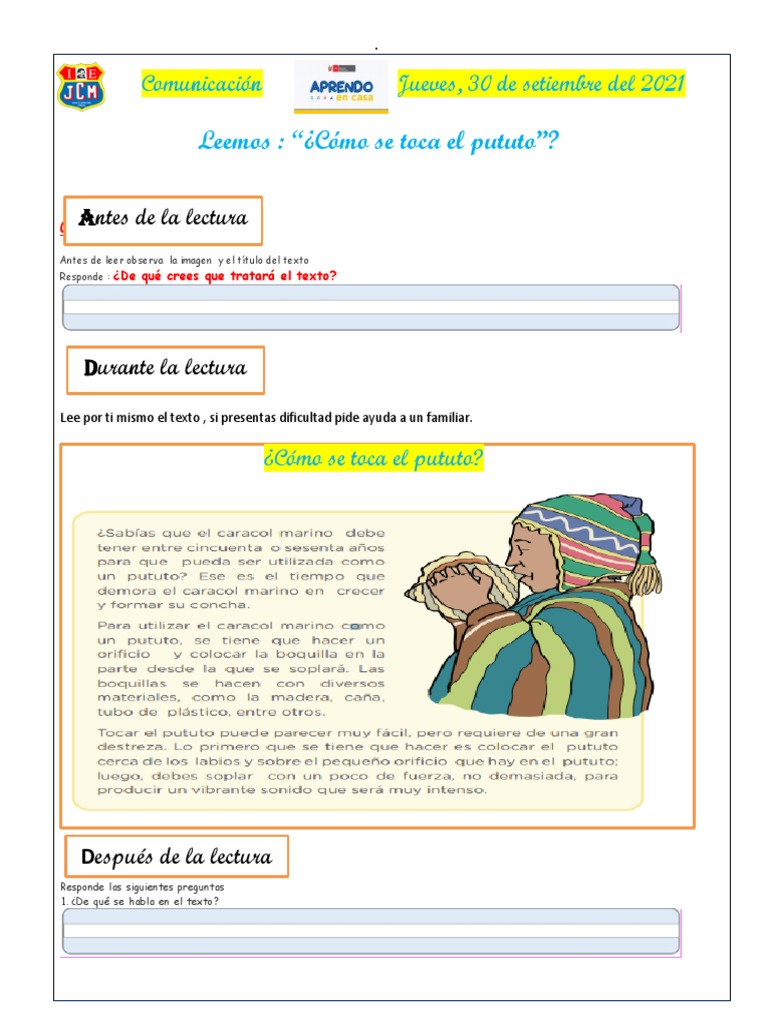 Ficha - Com. - ¿Cómo Se Toca El Pututo | PDF