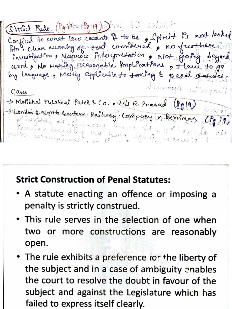 Rule of Strict Interpretation | PDF