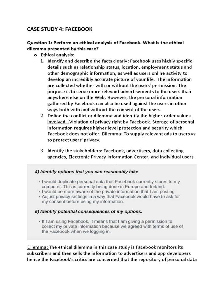 Case Study 4 | PDF | Facebook | Privacy
