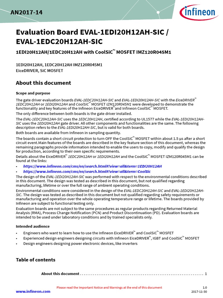 Infineon Evaluation - Board - EVAL 1EDx20H12AH SIC ApplicationNotes v01 ...