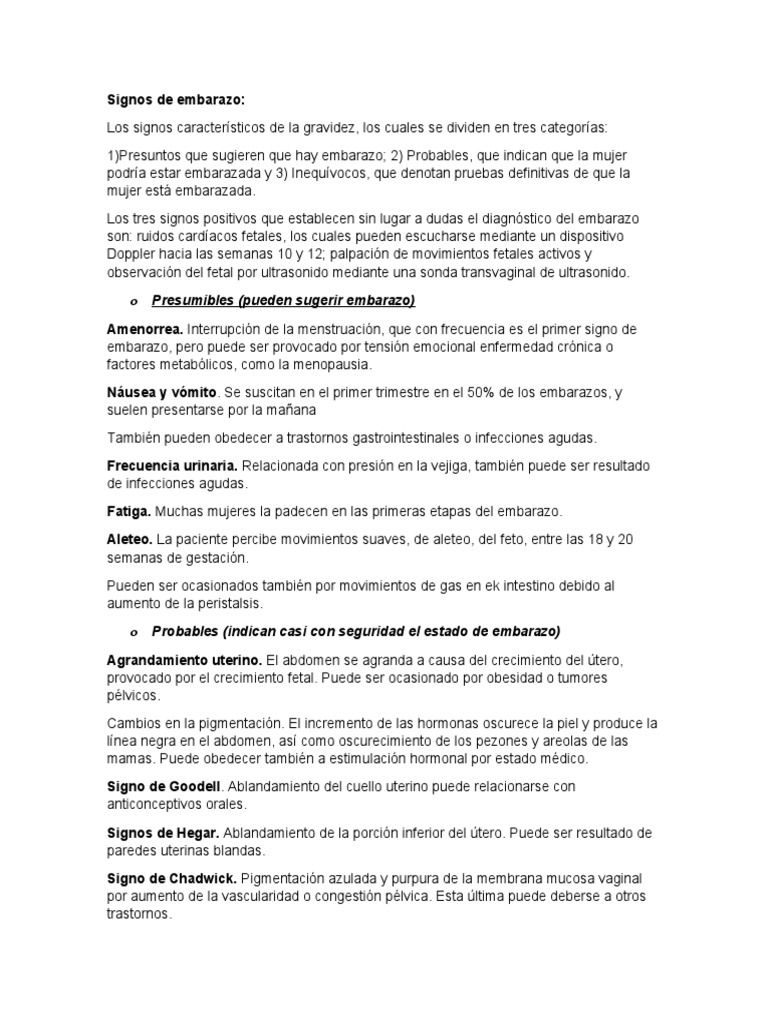 Signos de embarazo: Goodell y más | PDF | El embarazo | Especialidades ...