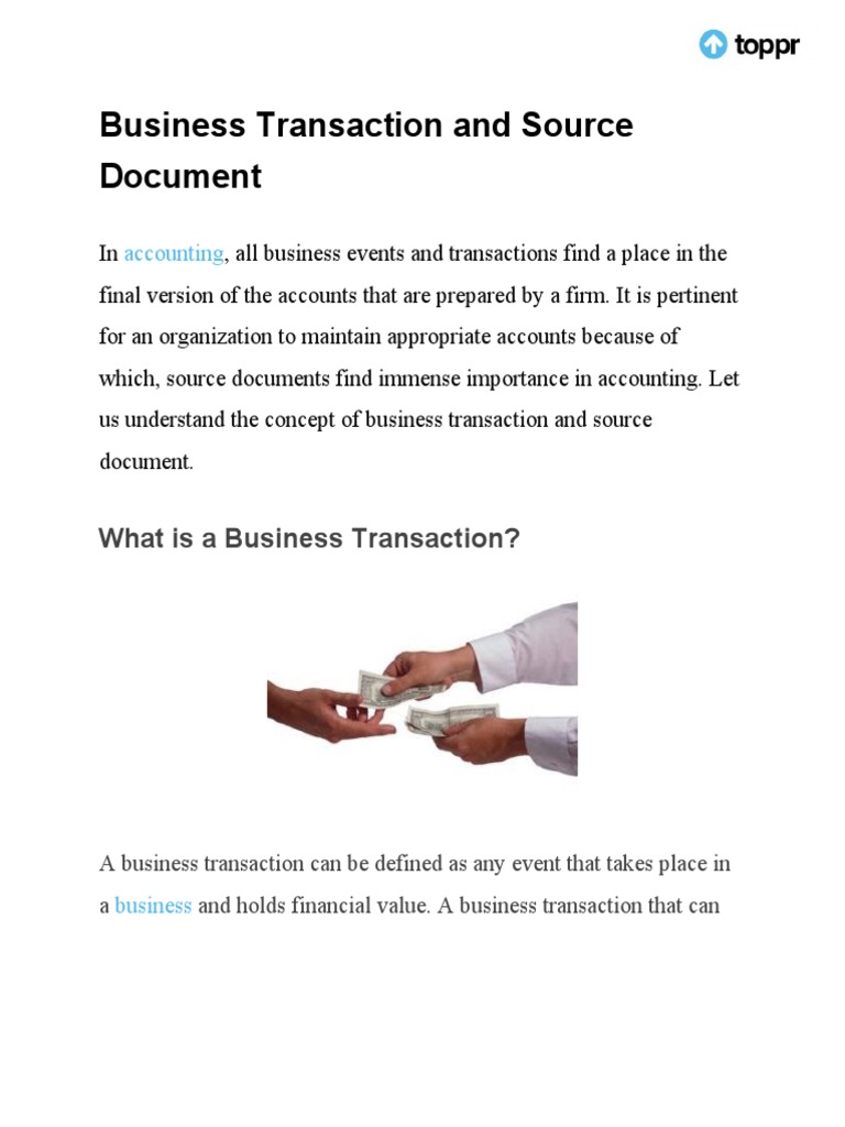 Business Transactions and Source Documents | PDF | Debits And Credits ...
