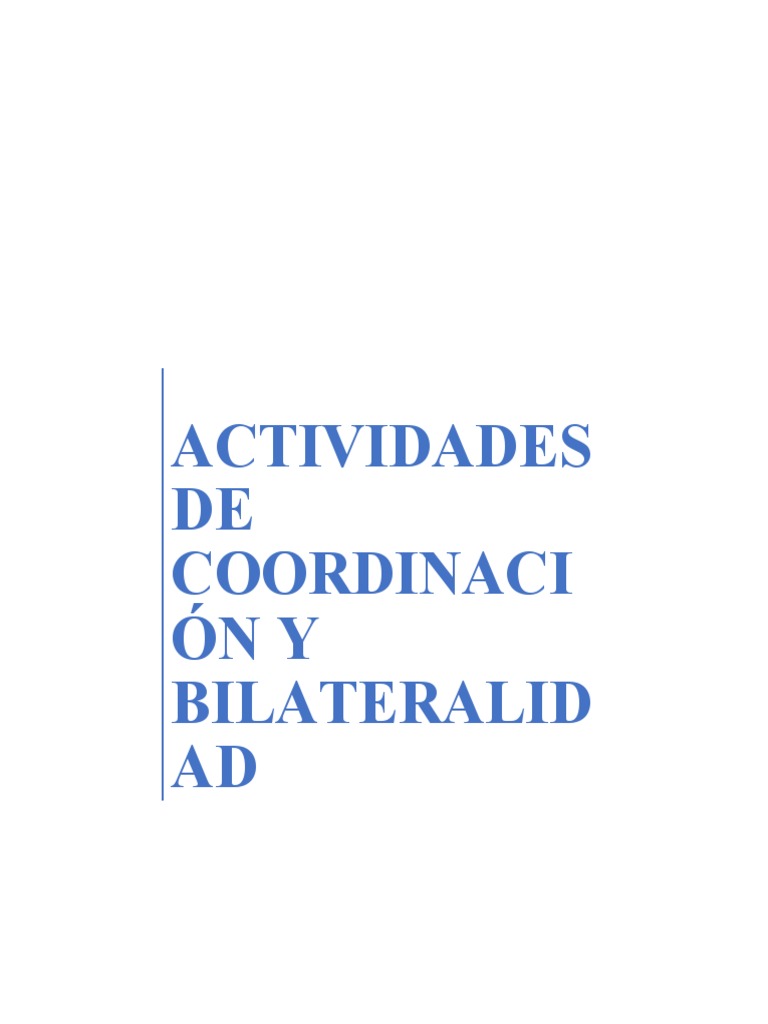 Actividades de Coordinación y Bilateralidad | PDF