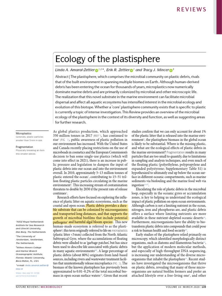 Ecology of The Plastisphere | PDF | Biodegradation | Plastic
