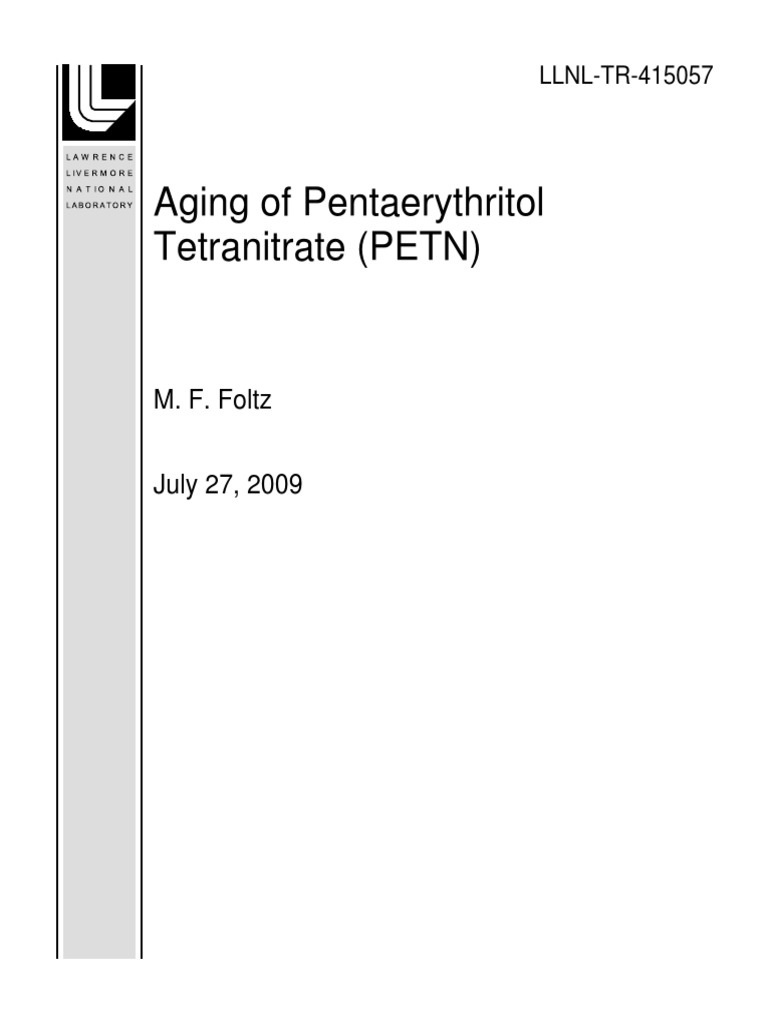 Stabilizing Pentaerythritol Tetranitrate (PETN) Powder for Long-Term ...