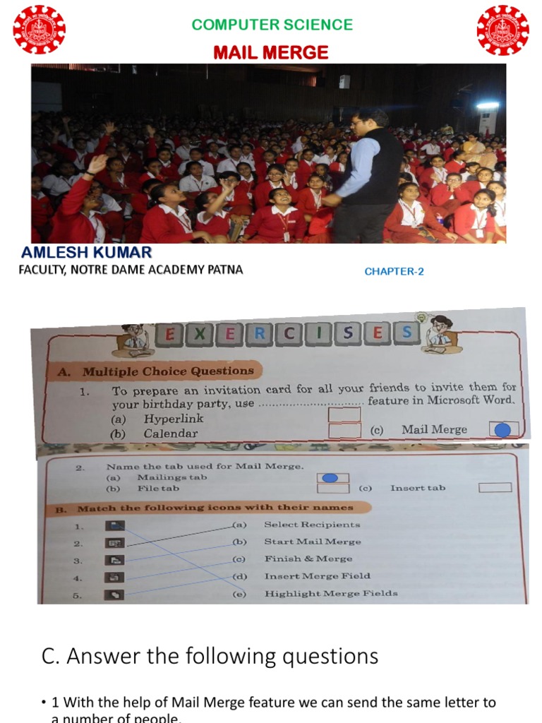 MAIL MERGE Question Answer | PDF