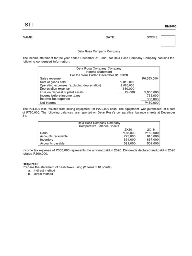 Cash Flow Indirect and Direct | PDF | Cash Flow Statement | Expense
