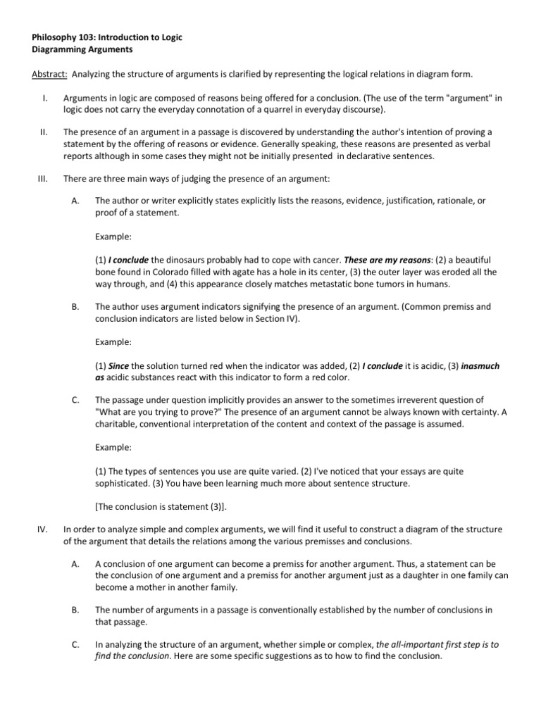 Logic Diagramming Arguments Pdf Argument Reason