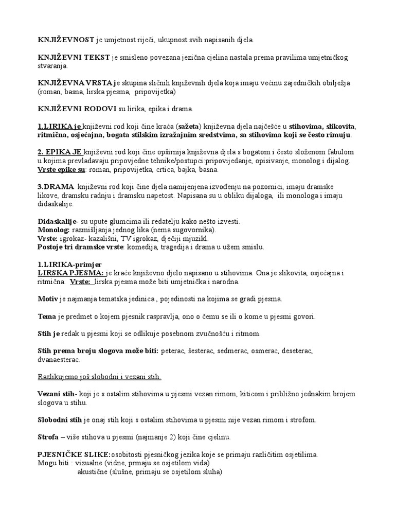 Književni Rodovi | PDF