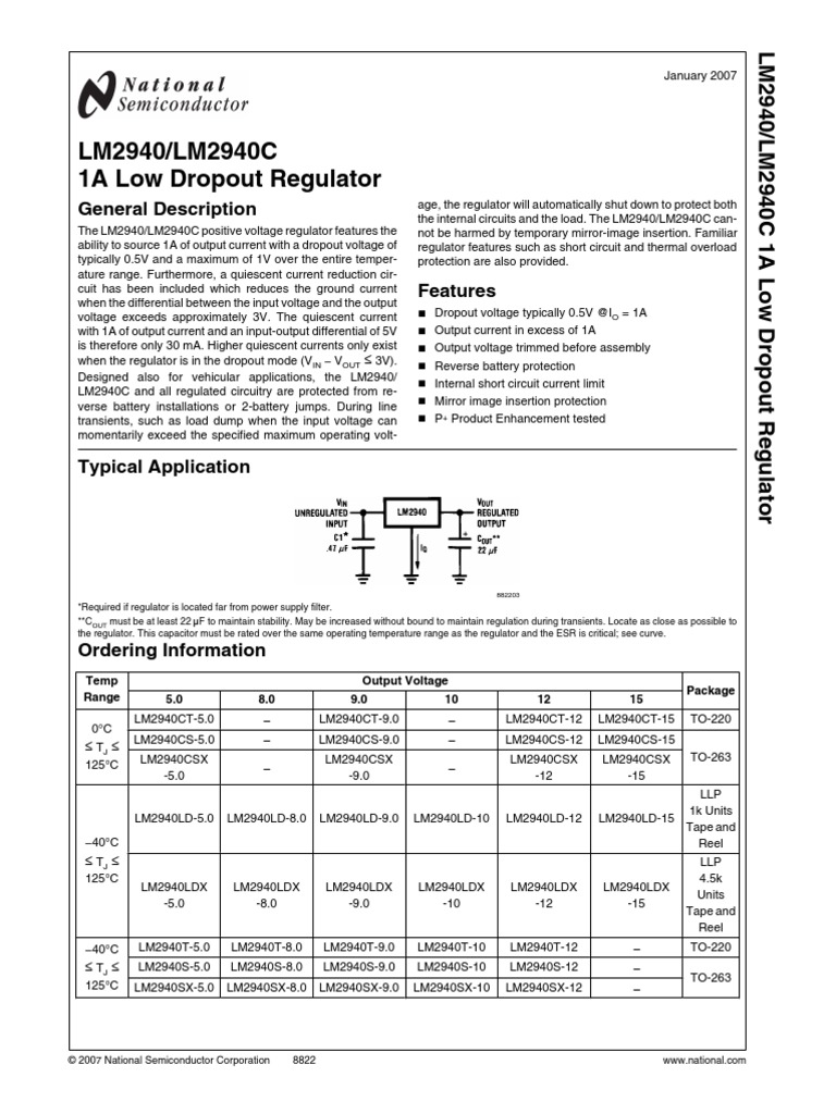 LM2940 | PDF | Capacitor | Electrical Components