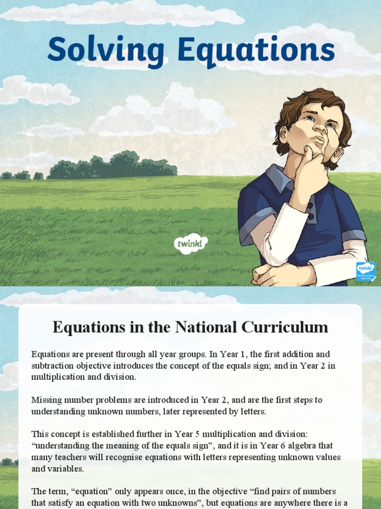 Solving Equations Maths Powerpoint - Ver - 2 | PDF | Equations ...