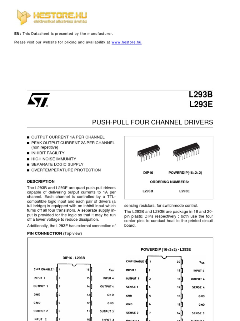Push-Pull Four Channel Drivers | PDF | Electrical Engineering | Electricity