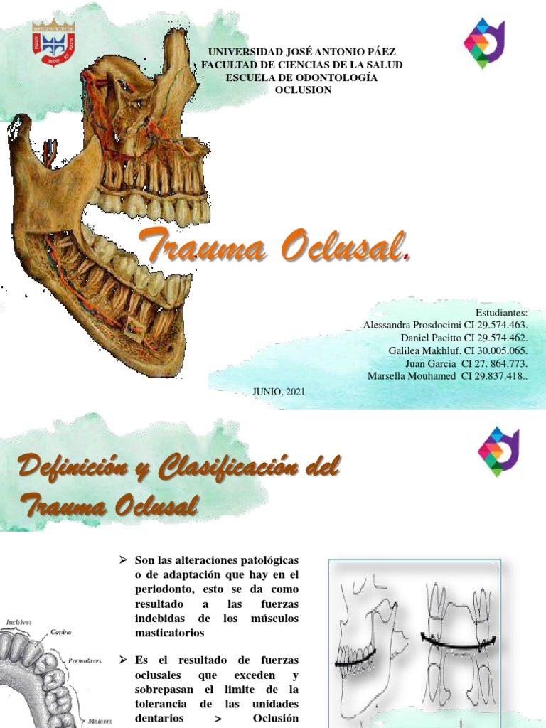 Trauma Oclusal: Definición y Tratamiento | PDF | Odontología ...