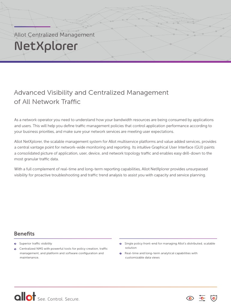 Allot 07-EN - DS - NetXplorer - en | PDF | Computer Network | Server (Computing)