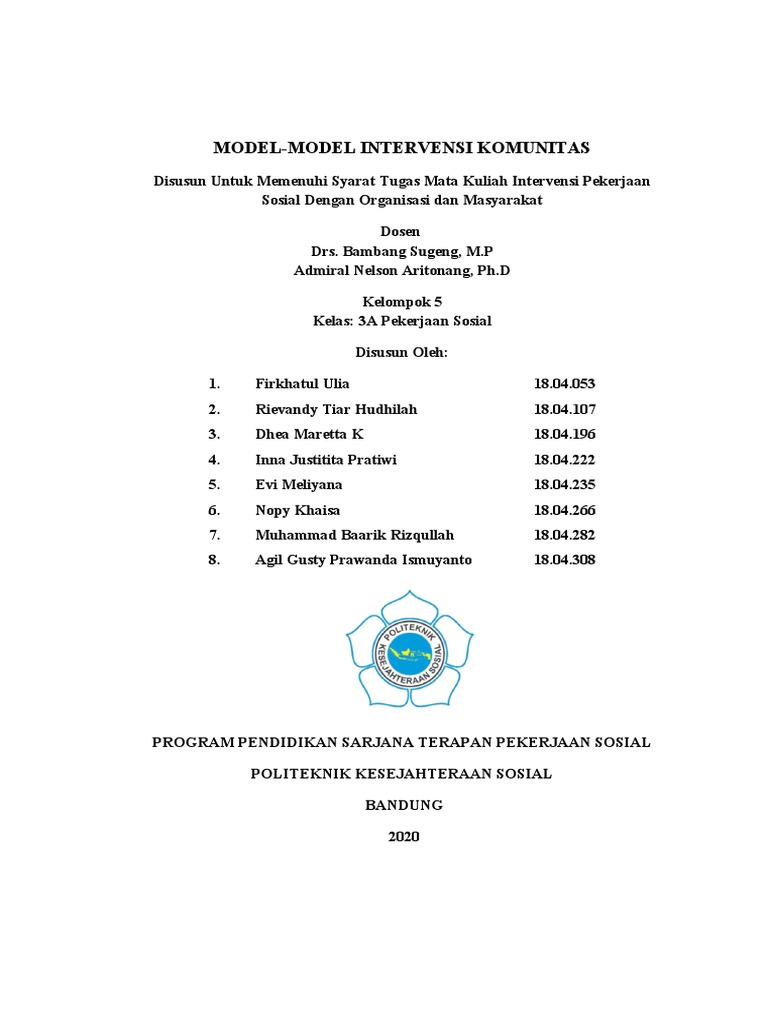 Kelompok 5 Model Intervensi Komunitas | PDF