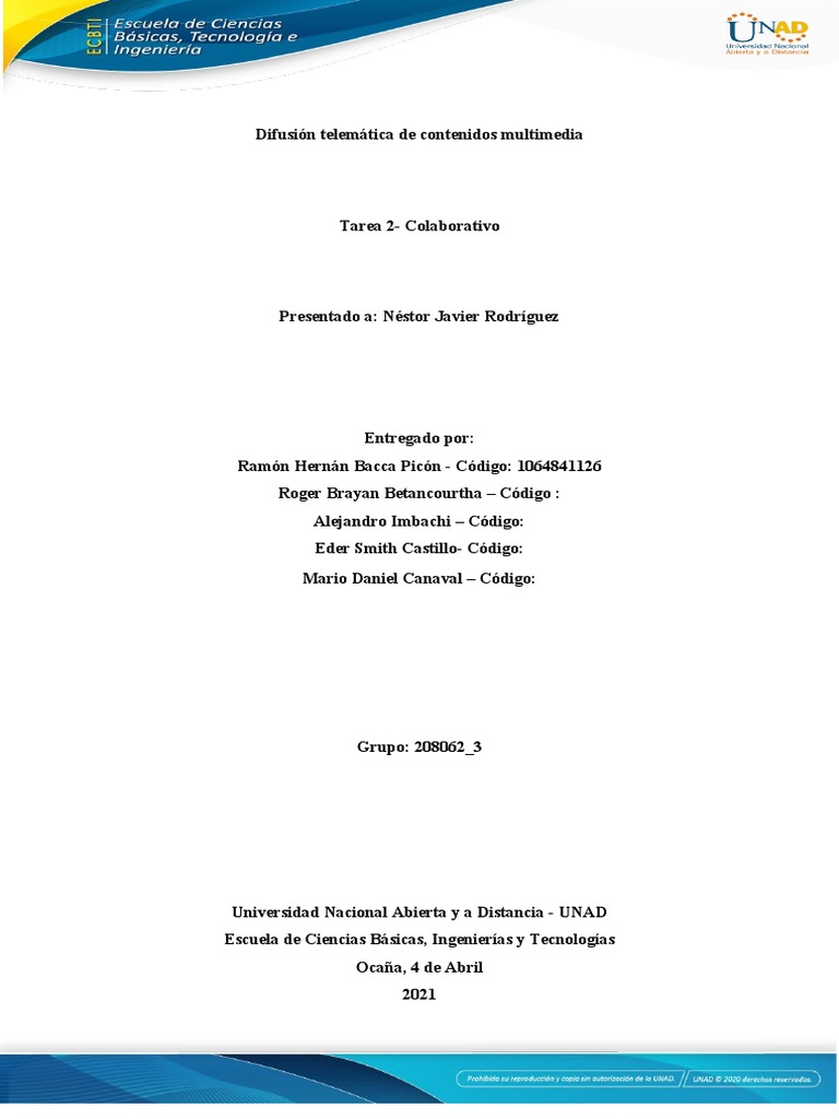 Tarea 3 - 208062 - Grupo 208062 - 3 | PDF | Calidad de servicio ...