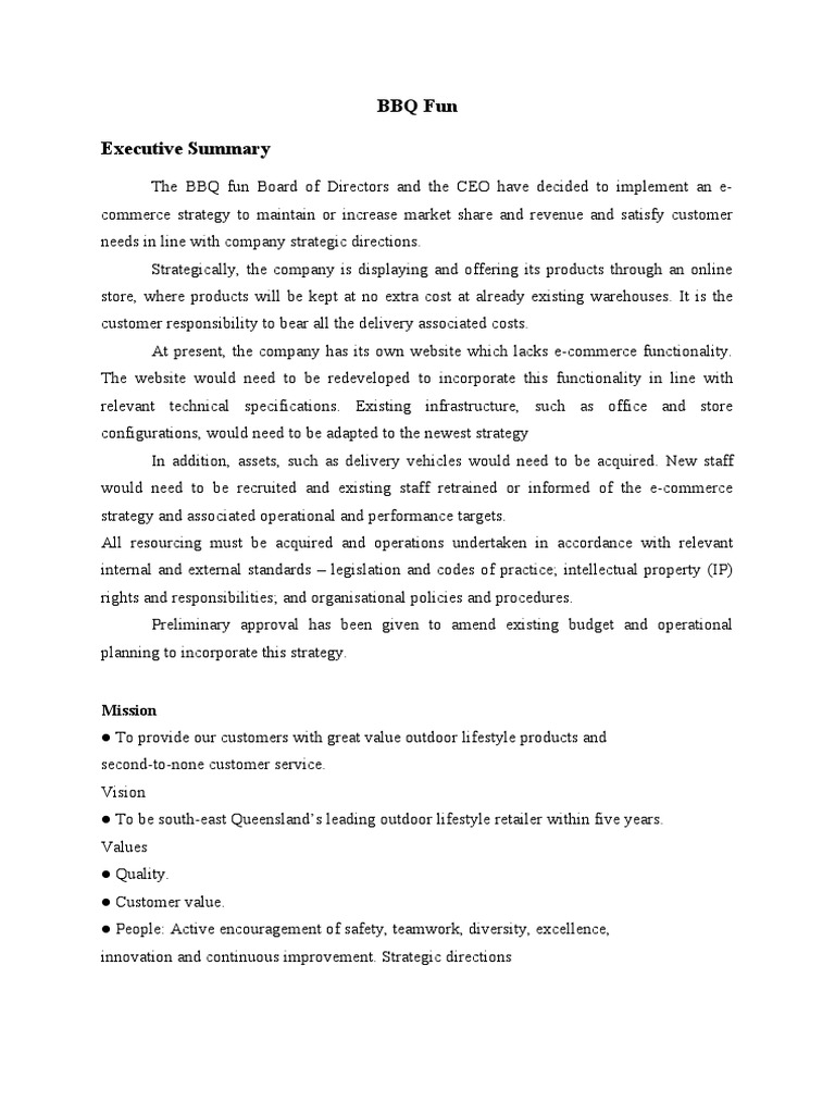 The BBQ Fun Case Study | PDF | E Commerce | Employee Retention