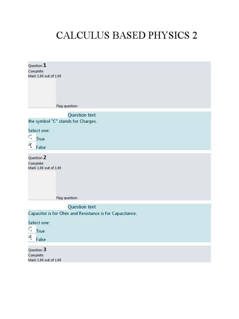 Calculus Based Physics 2: Question Text | PDF | Capacitor | Light
