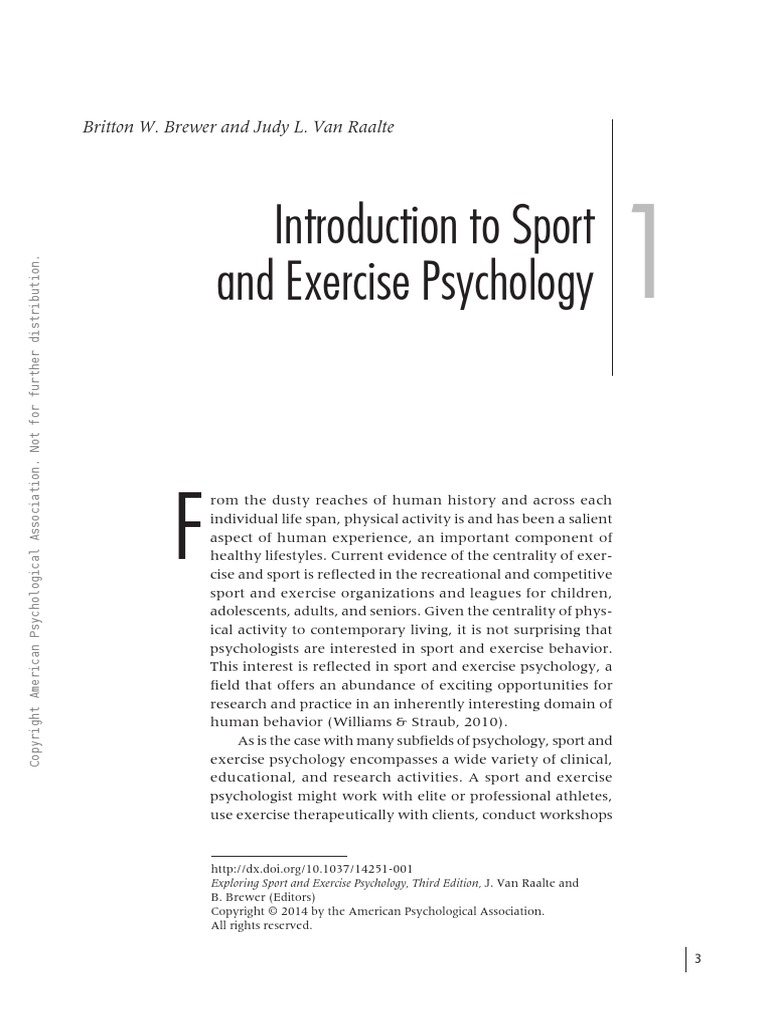 Introduction To Sport Psychology | PDF | Psychology | Sports