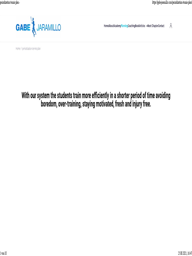 Jaramillo Periodization Tennis Plan | PDF