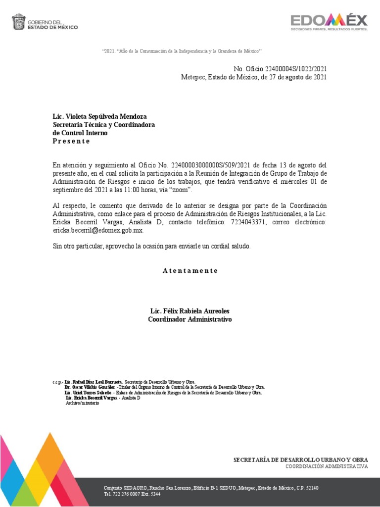 Oficio de Designacion Enlace | PDF