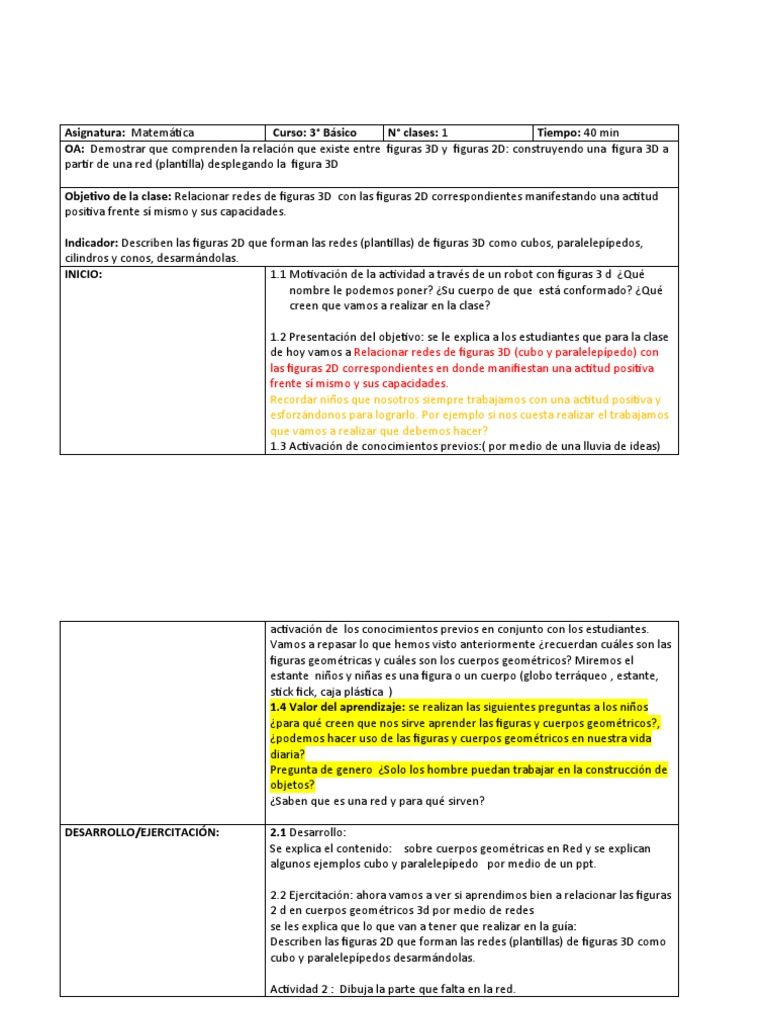 Planificación Clase Grabada Mate | PDF | Aprendizaje | Cognición