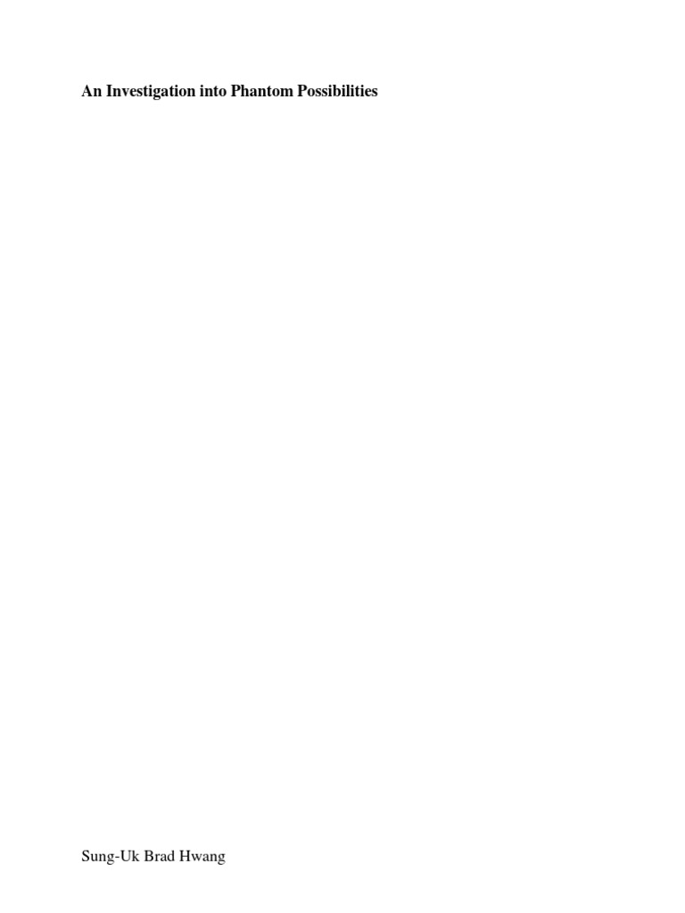 An Investigation Into Phantom Possibilities | PDF | Ghosts