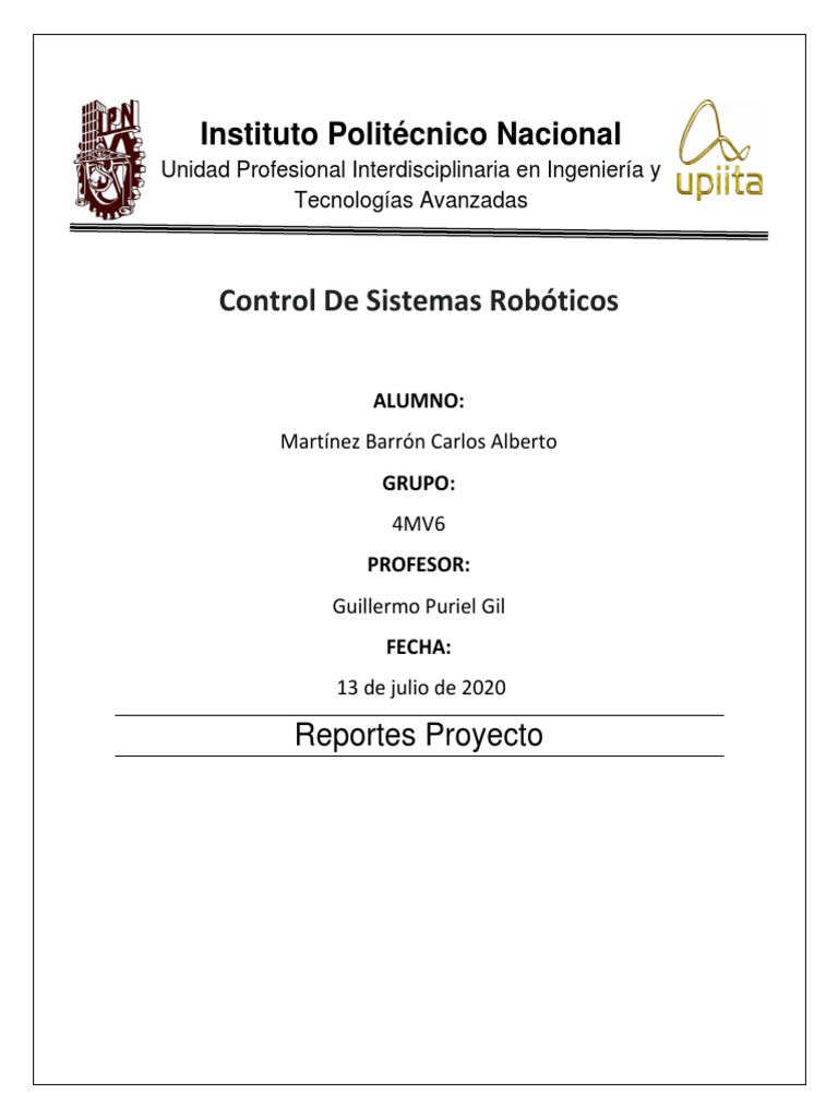 Reporte Proyecto | PDF | Robótica | Robot