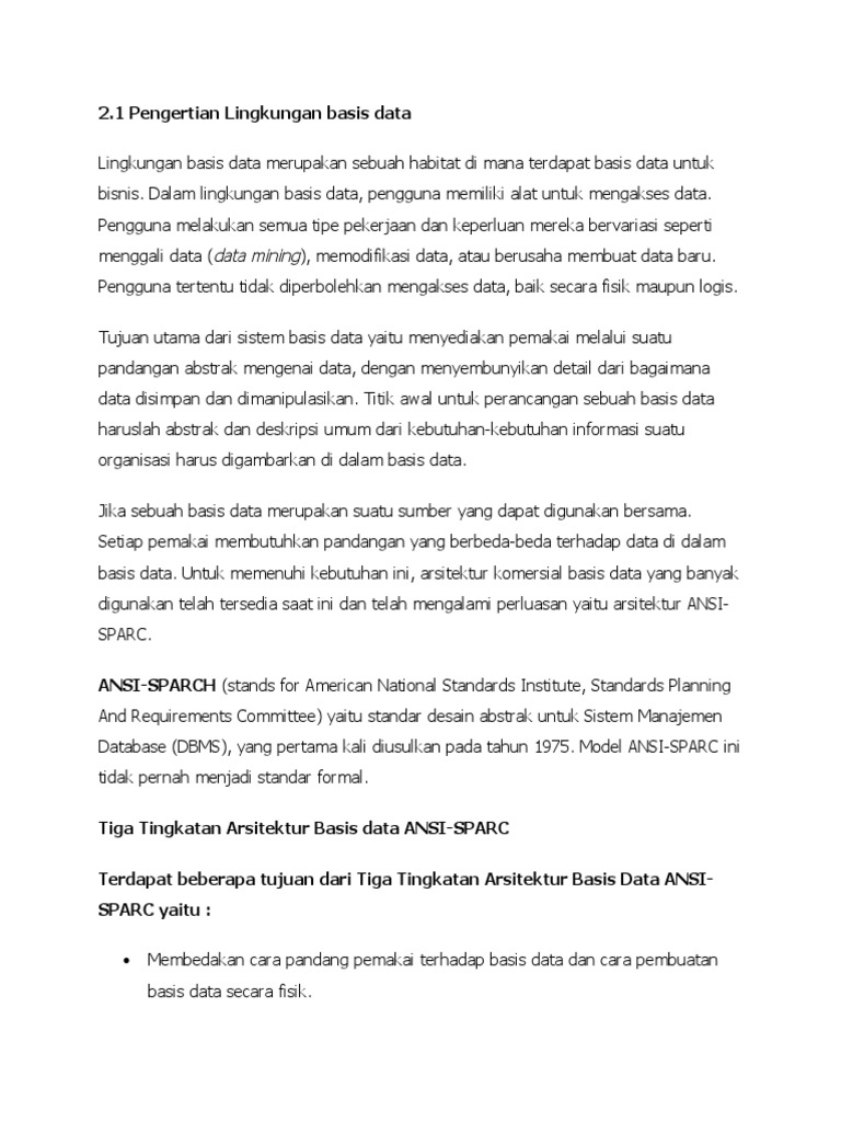 02-Lingkungan Basis Data - PENJELASAN | PDF