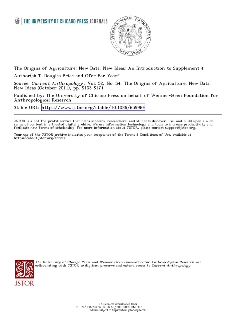 Price Bar Yosef 2011 | PDF | Hunter Gatherer | Agriculture