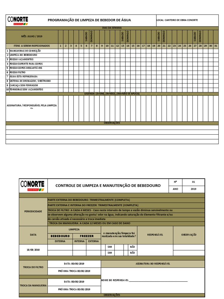 Check List Bebedouro. | PDF