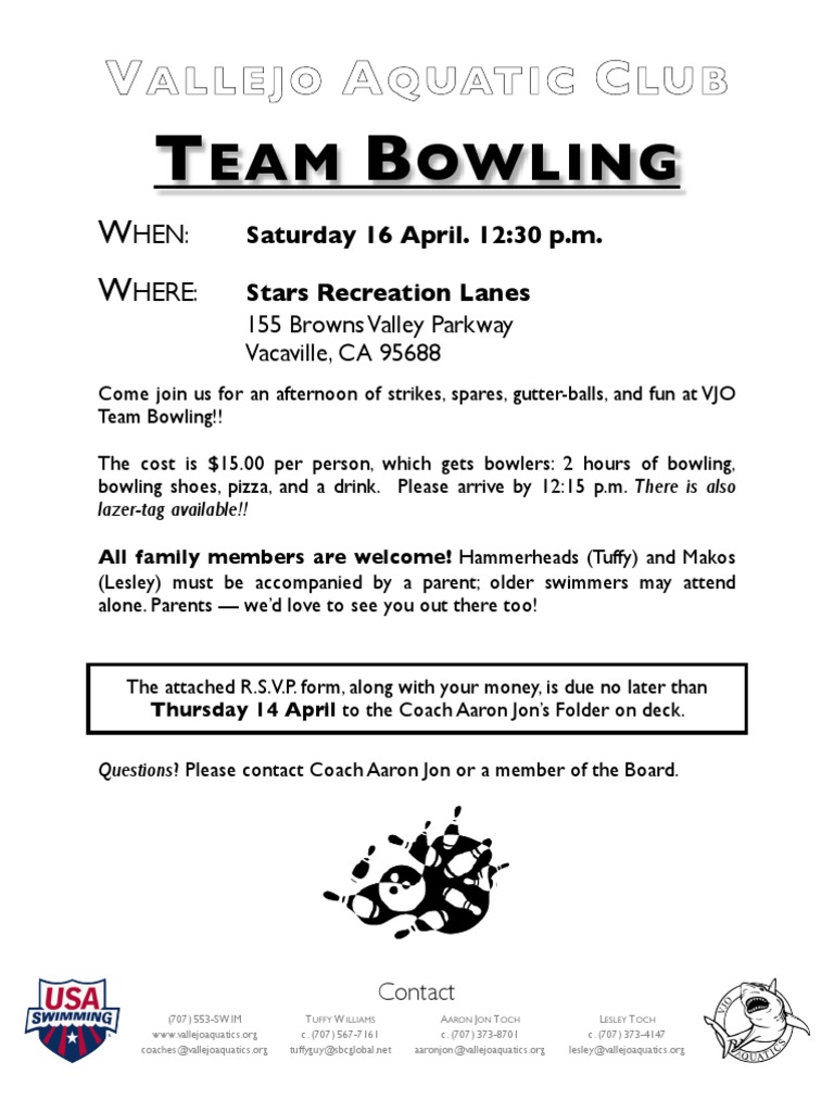 VJO Team Bowling Event Details | PDF