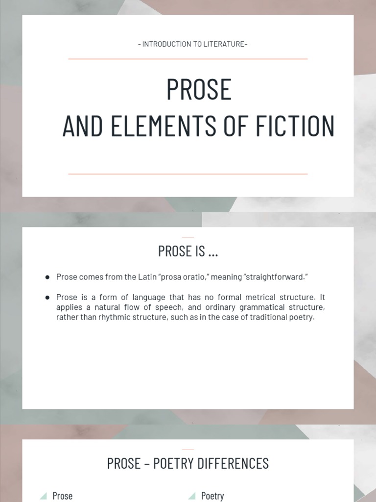 Prose and Its Elements | PDF | Narration | Poetry