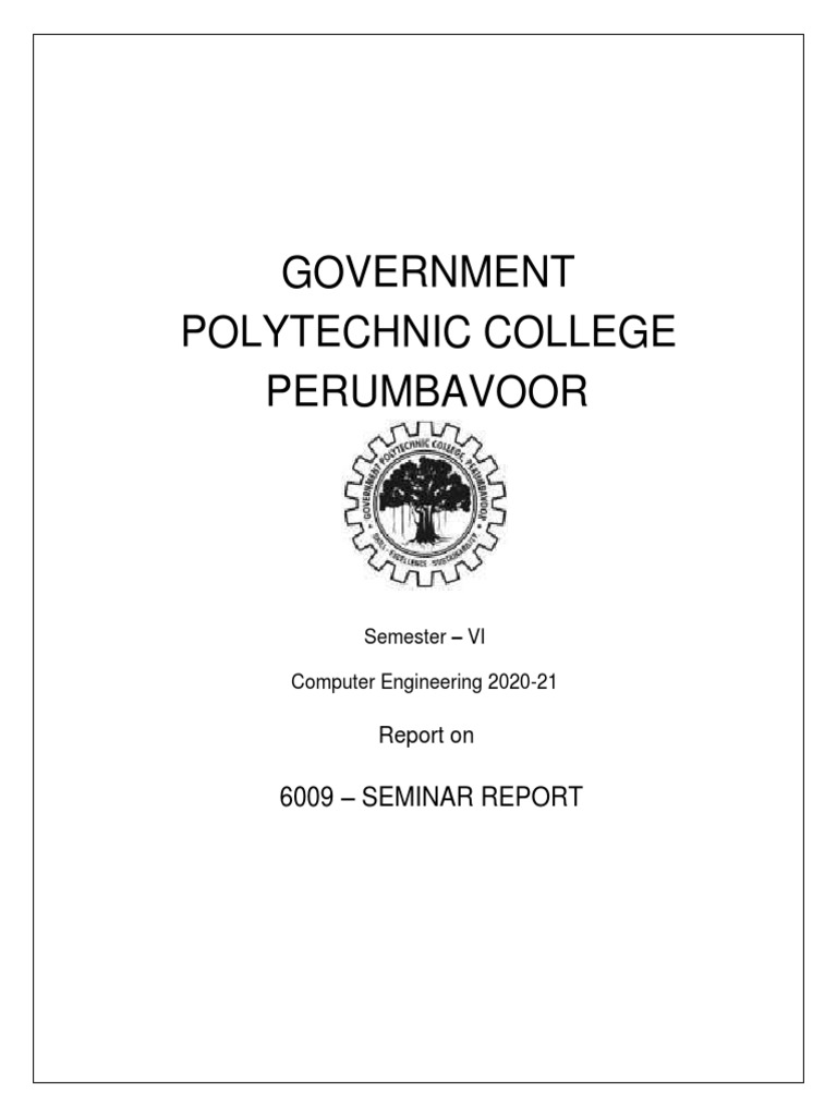Government Polytechnic College Perumbavoor: 6009 - Seminar Report | PDF | Shader | Rendering ...