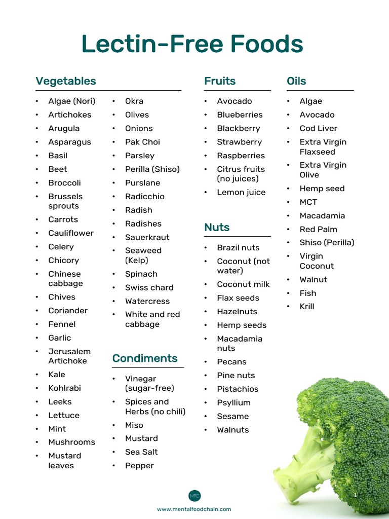 Lectin Free Foods | PDF | Legume | Vegetables