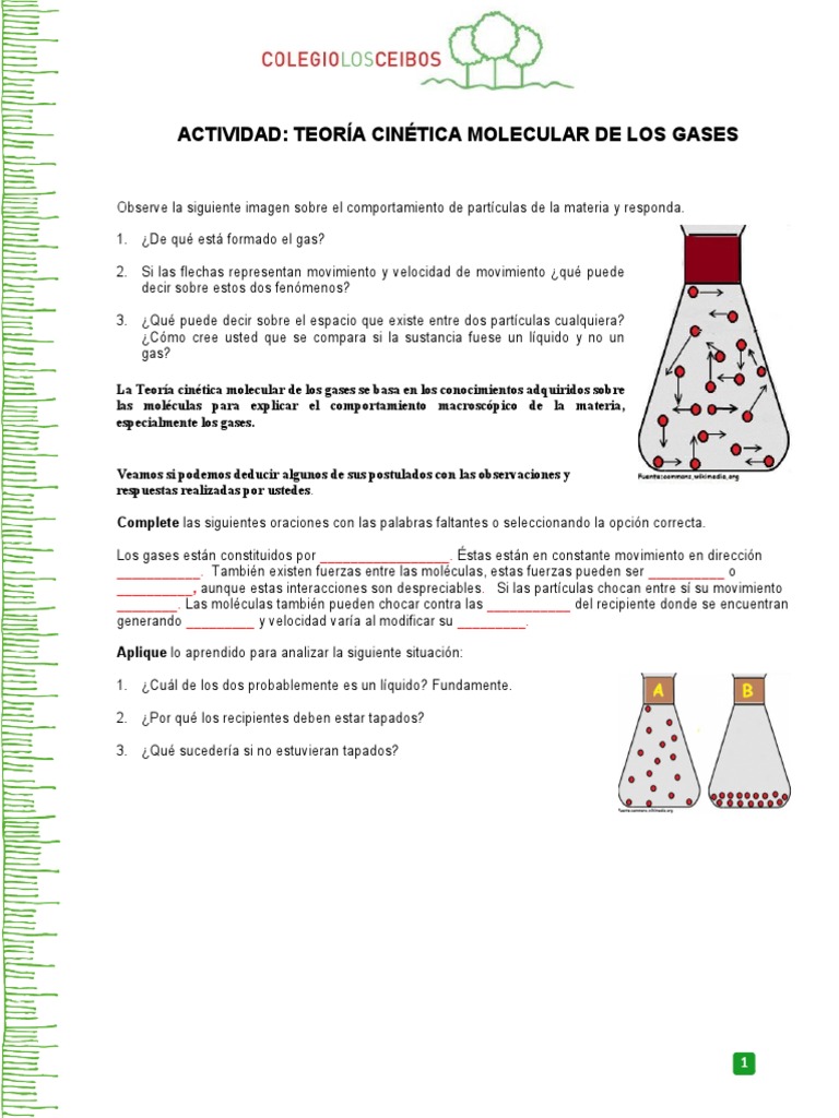Clase 3. Actividad 1. Teoría Cinético Molecular | PDF