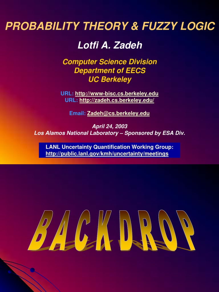 Probability Theory & Fuzzy Logic: Lotfi A. Zadeh | PDF | Fuzzy Logic | Logic