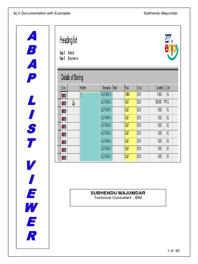ABAP List Viewer | PDF | Parameter (Computer Programming) | Subroutine