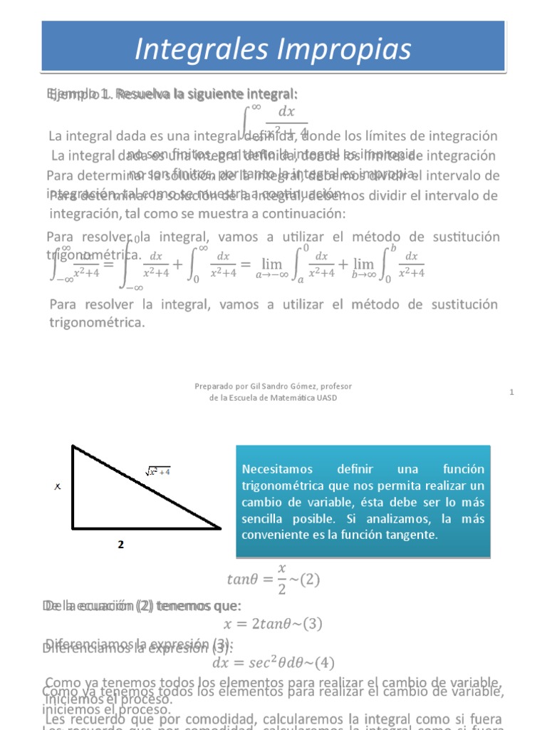 Integrales Impropias | PDF | Integral | Conceptos matemáticos