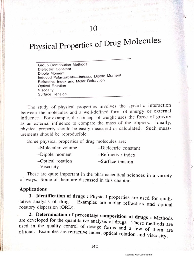 Physical Properties of Drug Molecules | PDF