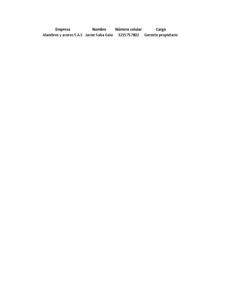 Base Datos Contactos | PDF