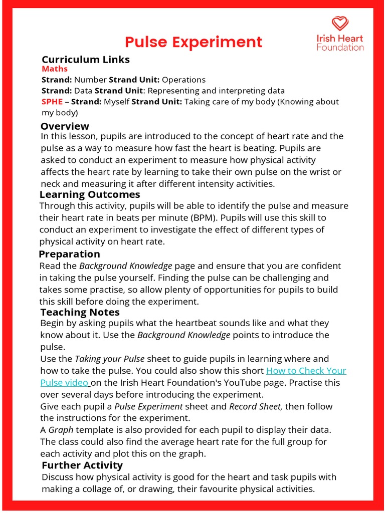 Pulse-Experiment | PDF | Pulse | Heart Rate