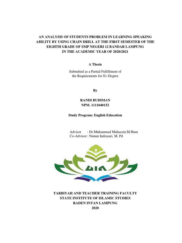 Cover - Bab 1, Bab 2 Dapus Randi Budiman | PDF | Speech | Fluency