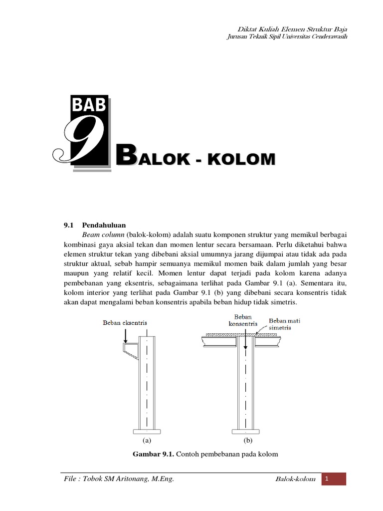 BAB IX Balok Kolom | PDF